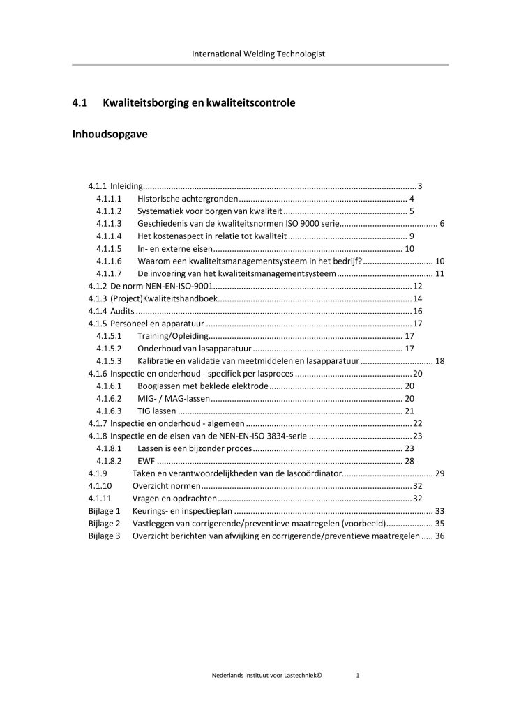 4.1 Kwaliteitsborging en kwaliteitscontroles - Lasinstituut Academy